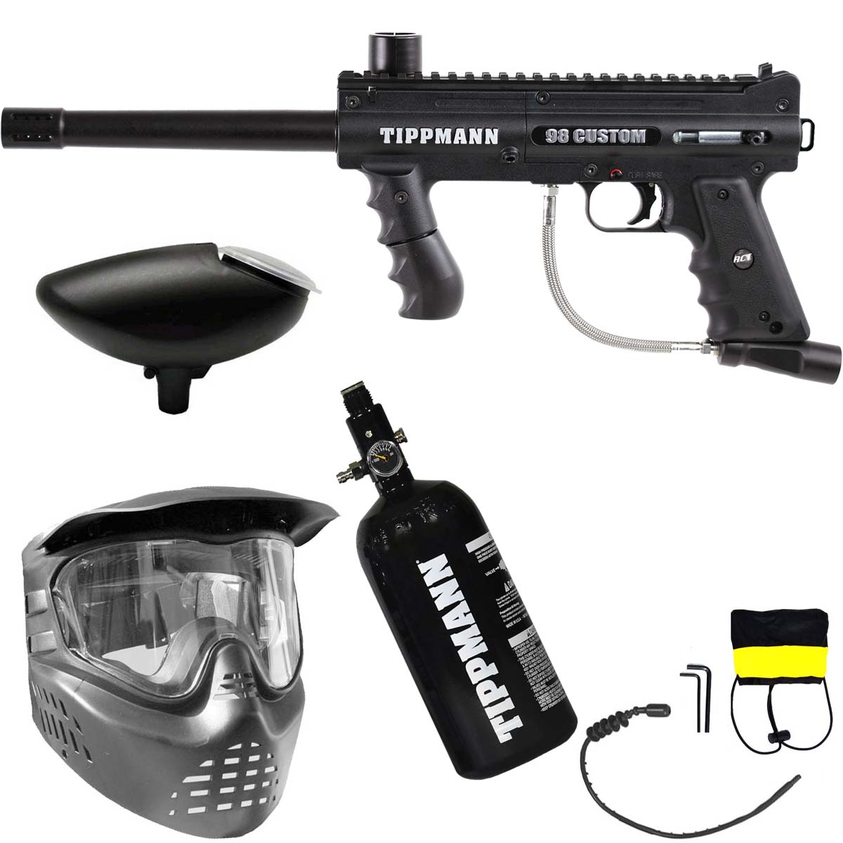Tippmann 98 Custom ACT Platinum Series Marker Package #4 (Goggle, 48ci ...