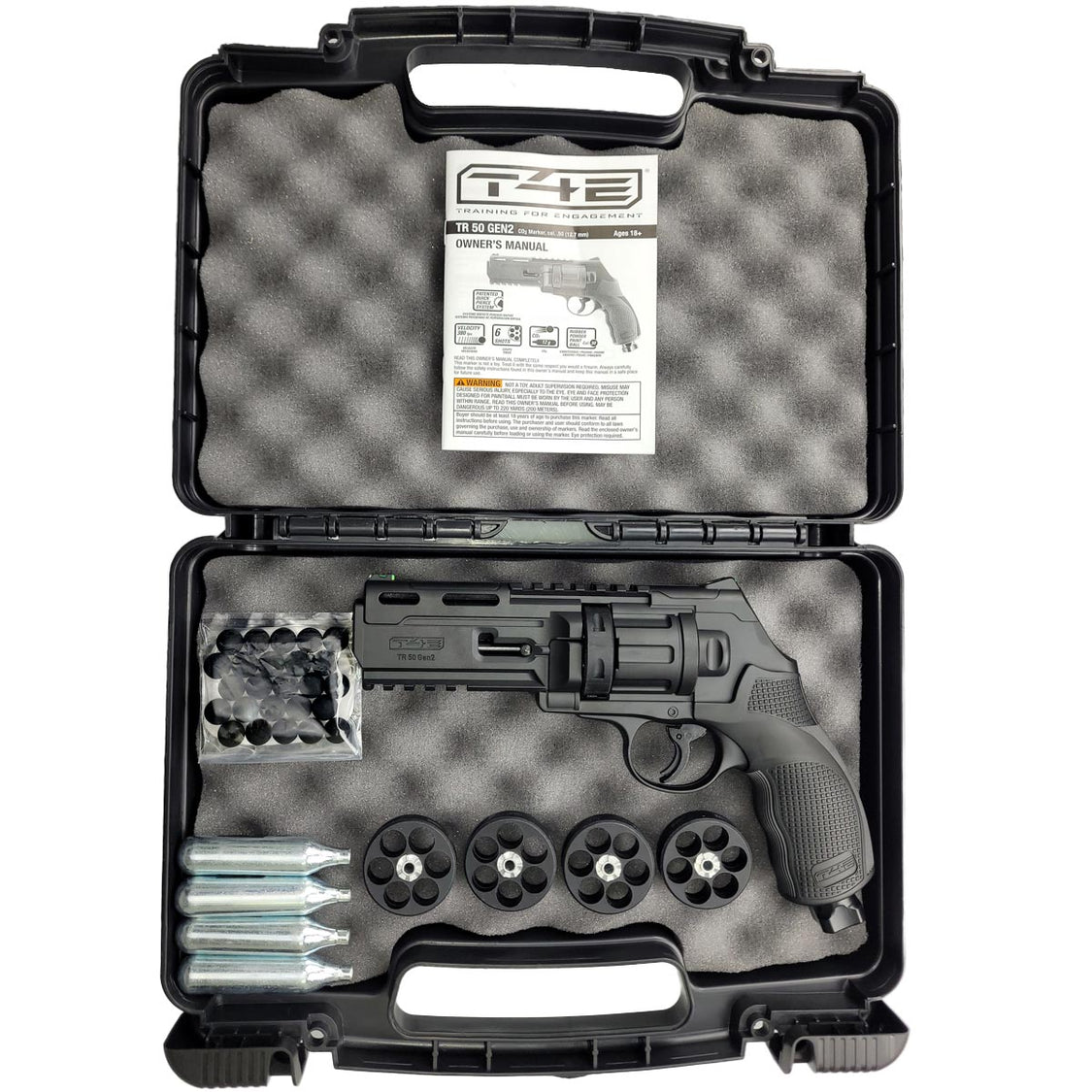 Umarex T4E TR50 Gen 2 Revolver Pistol .50 Caliber State Compliant Pack ...