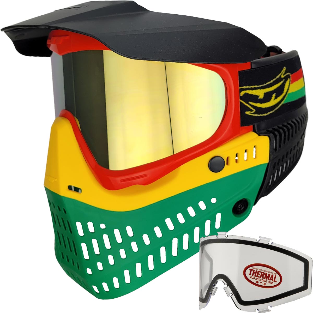 JT Proflex Rasta LE Goggle w Clear and Gold Lens – DiscountPaintball.com
