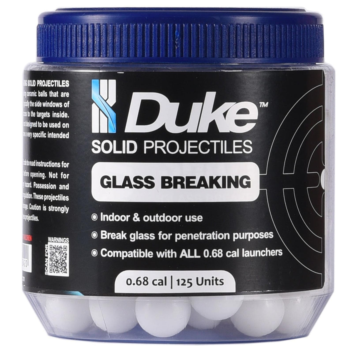 Duke Glass Breaking Solid .68 caliber Projectiles 125 Count ...