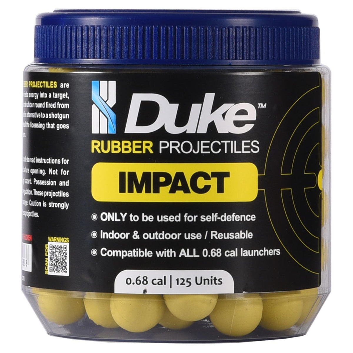 Duke Impact Rubber .68 Caliber Projectiles 125 Count – Discount Paintball